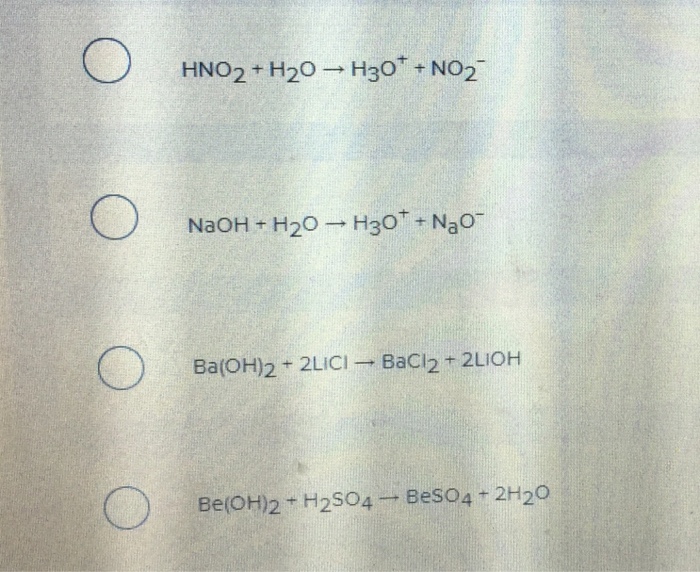 Solved Which reaction represents an acid-base neutralization | Chegg.com