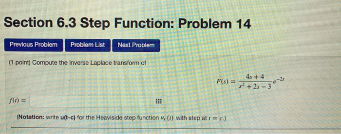 Solved Section 6.3 Step Function: Problem 14 Previous | Chegg.com
