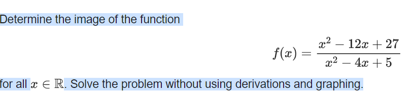 Solved Determine the image of the function 22 f(x) = 12x + | Chegg.com