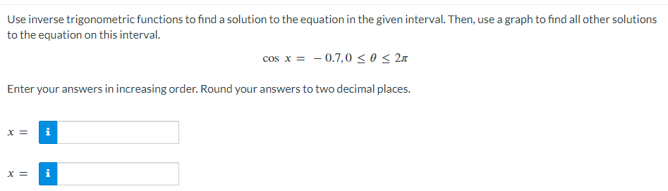 Solved Use inverse trigonometric functions to find a | Chegg.com