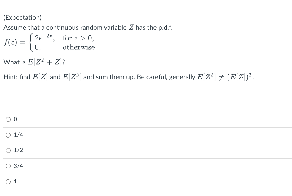 Solved (Expectation) Assume that a continuous random | Chegg.com