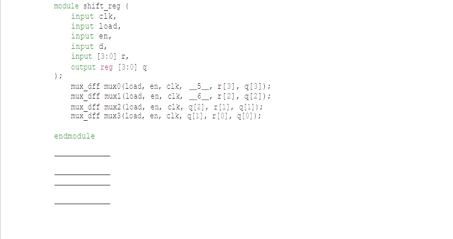 Solved 4.3 Shift register with parallel input (251A Only, | Chegg.com