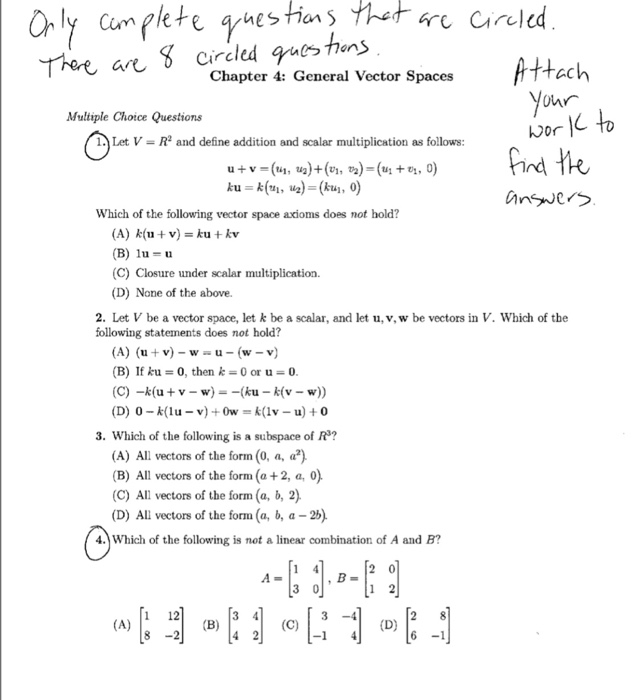 Vector Space Quiz Vector Space Questions And Answers