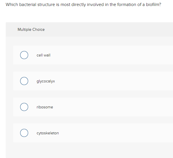 Solved Which bacterial structure is most directly involved | Chegg.com