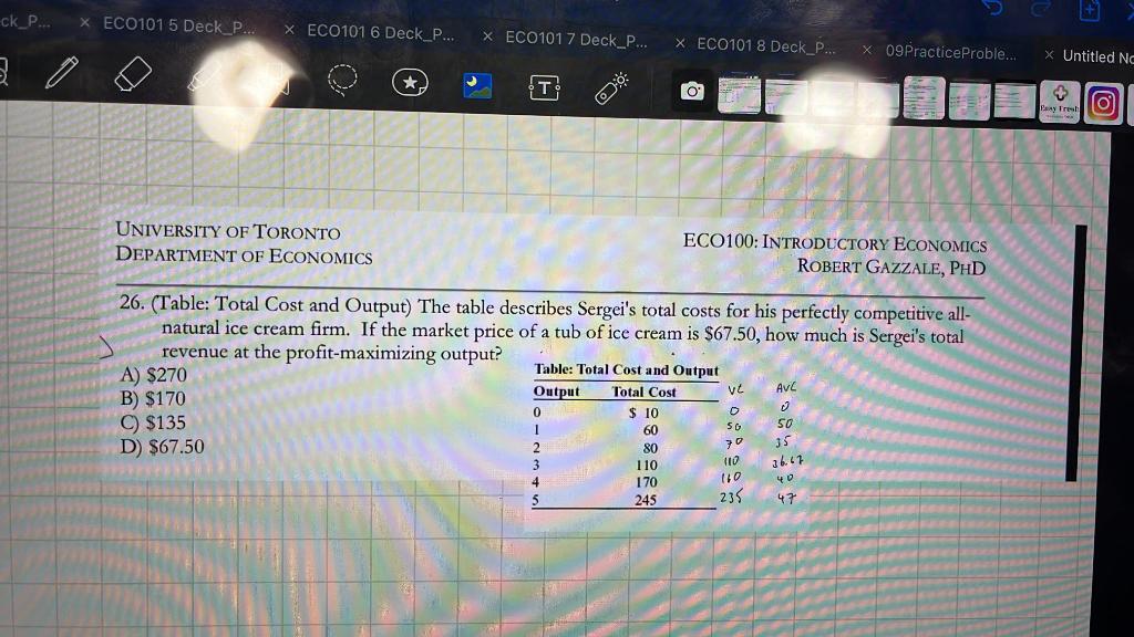 Solved 26. (Table: Total Cost and Output) The table | Chegg.com