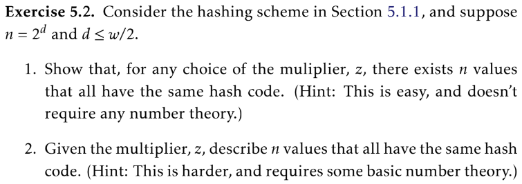 Solved Consider the hashing scheme in Section 5.1.1, and | Chegg.com