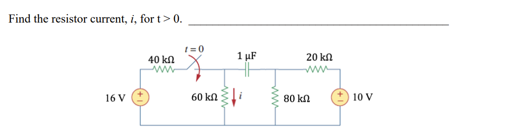 Solved Find the resistor current, i, for t>0. | Chegg.com