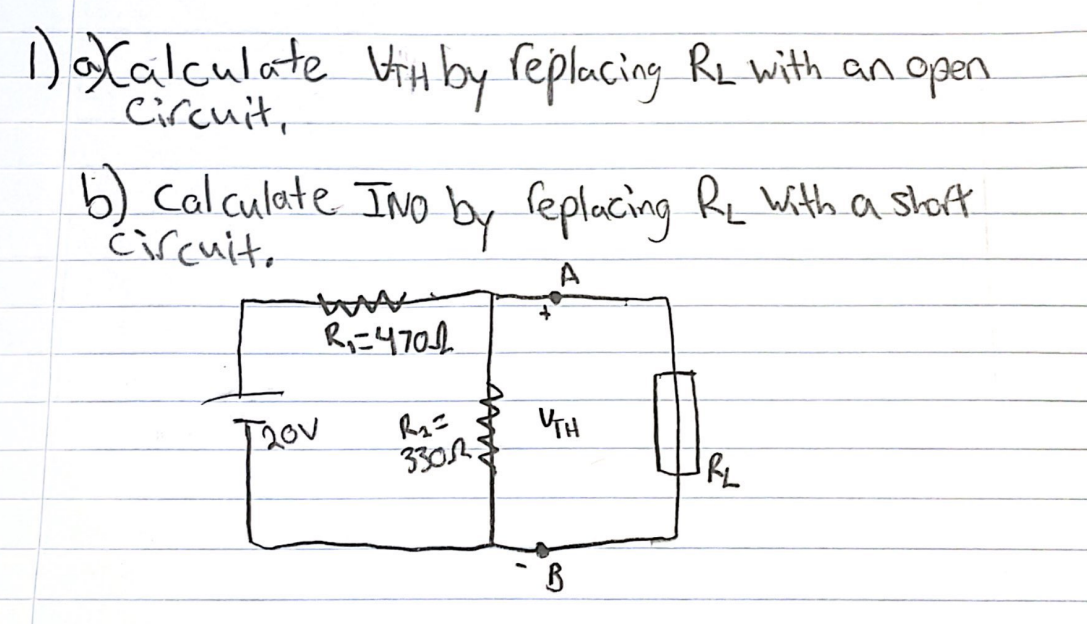 Solved a) Calculate VTH by replacing RL with an open | Chegg.com