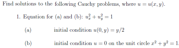 Solved Find solutions to the following Cauchy problems, | Chegg.com
