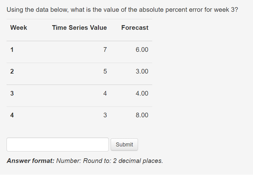 Solved Using the data below, what is the value of the | Chegg.com