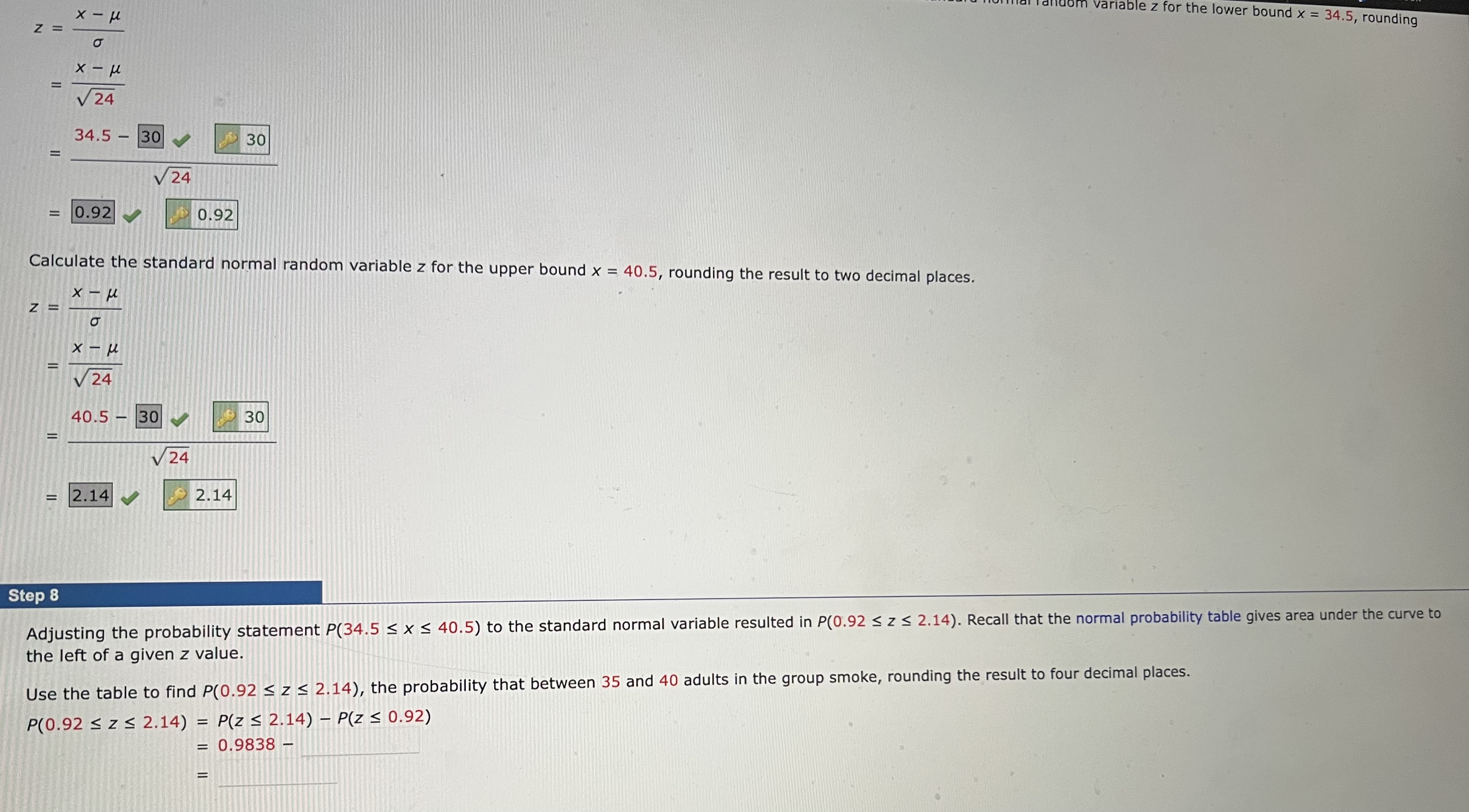Solved z=σx−μ=24x−μ=2434.5− Calculate the standard normal | Chegg.com
