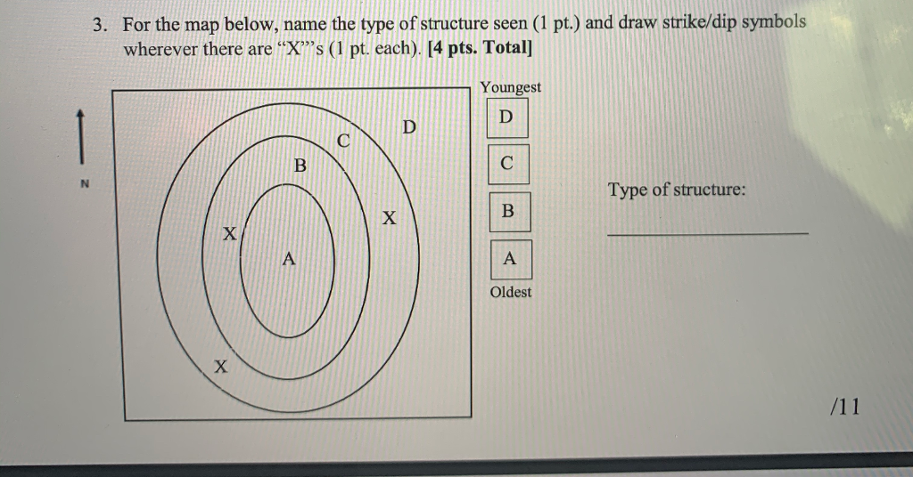 Solved 3. For the map below, name the type of structure seen | Chegg.com