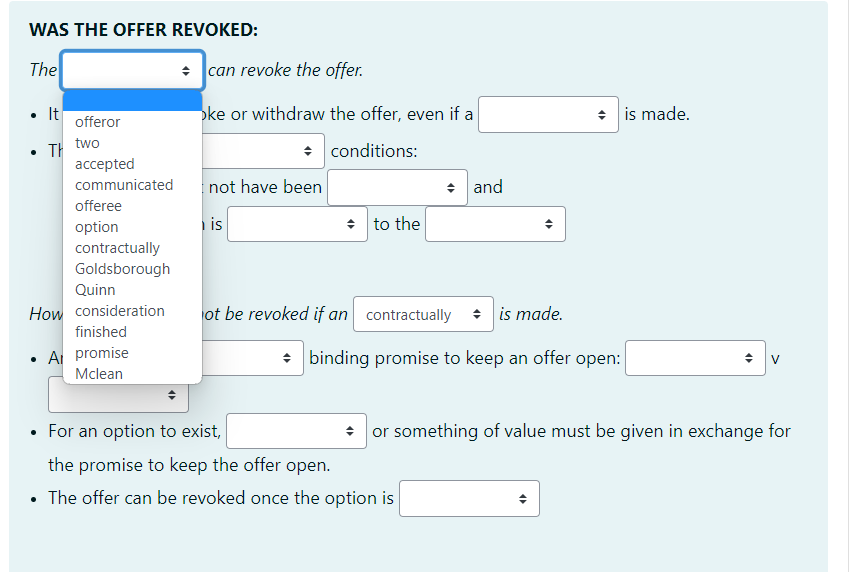 WAS THE OFFER REVOKED: The can revoke the offer. - It | Chegg.com