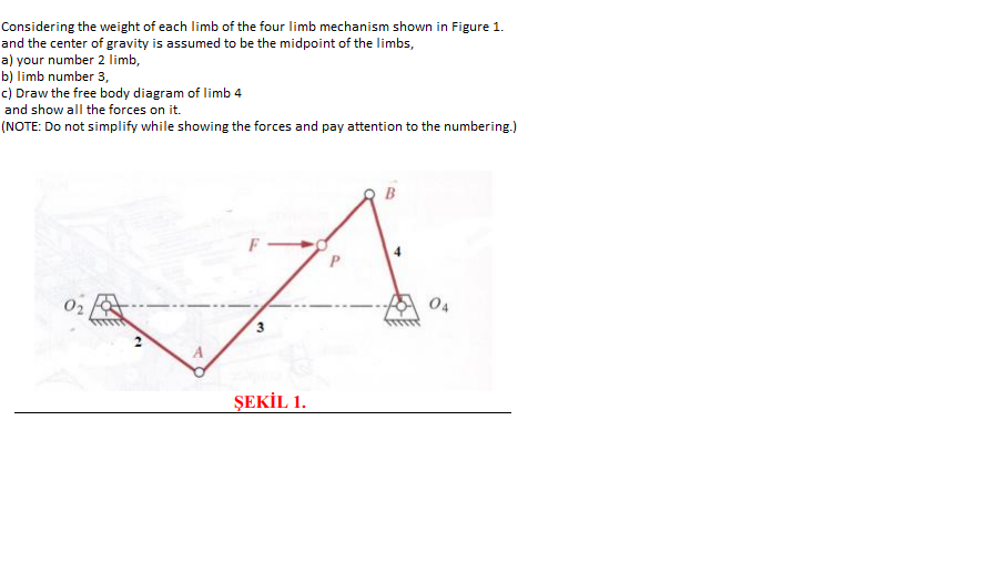 Solved Considering the weight of each limb of the four limb | Chegg.com