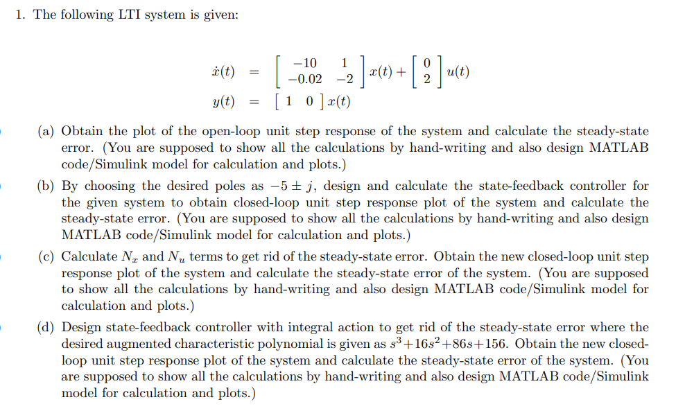 Solved The following LTI system is | Chegg.com