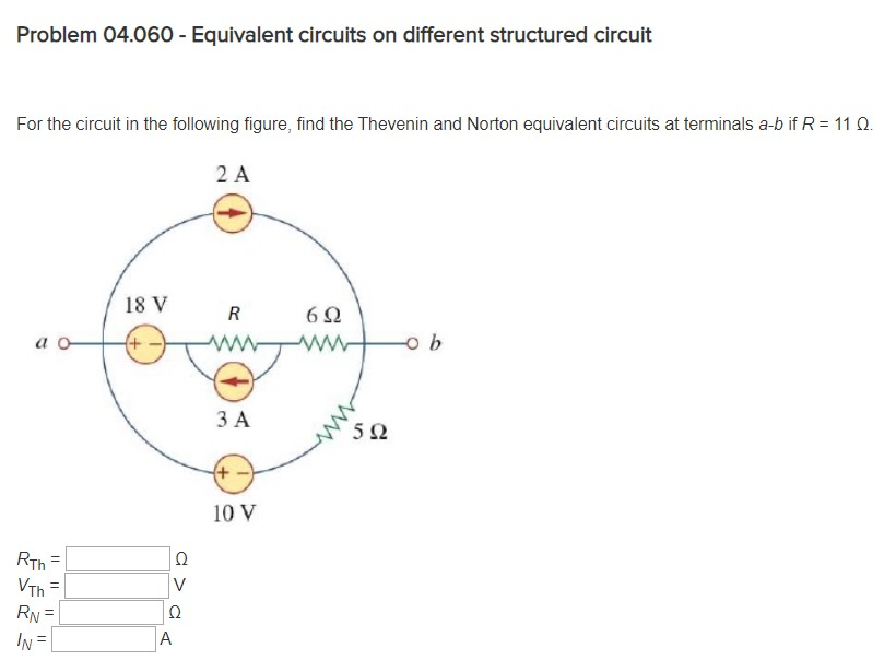 Solved Problem 04.060 - Equivalent circuits on different | Chegg.com