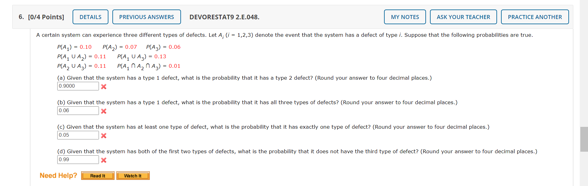 Solved 6. [0/4 Points] DETAILS PREVIOUS ANSWERS DEVORESTAT9 | Chegg.com