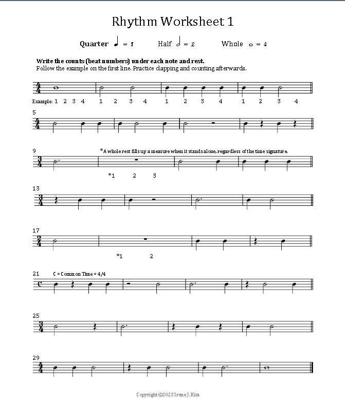 Write the counts (beat numbers) under each note and | Chegg.com