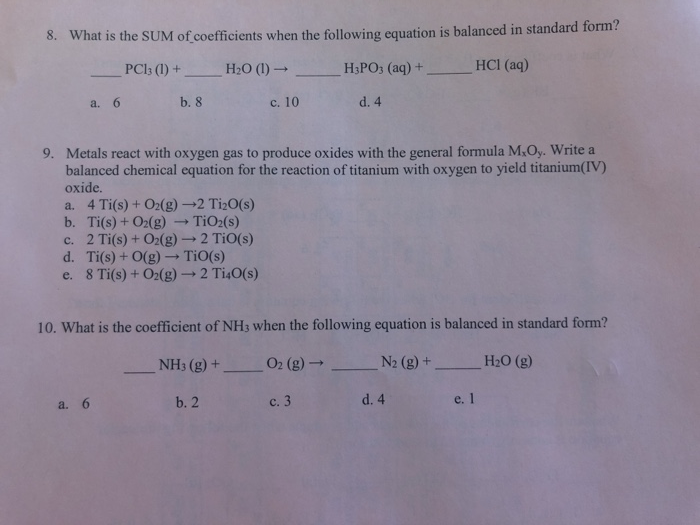 Solved 8. What is the SUM of coefficients when the following | Chegg.com