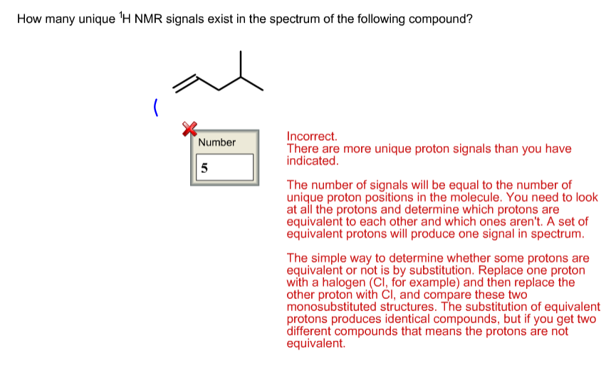 Solved How many unique 1H NMR signals exist in the spectrum | Chegg.com