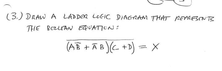 Solved (3.) DRAW A LADDER LOGIC DIAGRAM THAT REPRESENTS THE | Chegg.com
