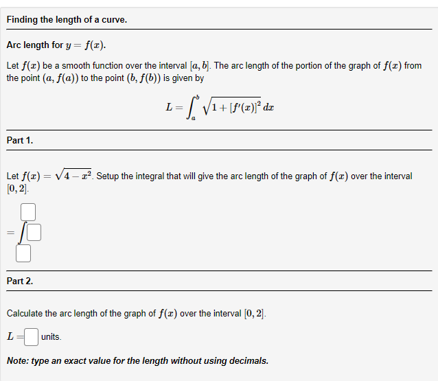 Solved Finding the length of a curve. Arc length for y=f(t). | Chegg.com