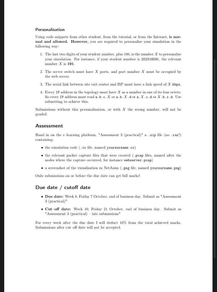 Task Simulate the network below (without the | Chegg.com