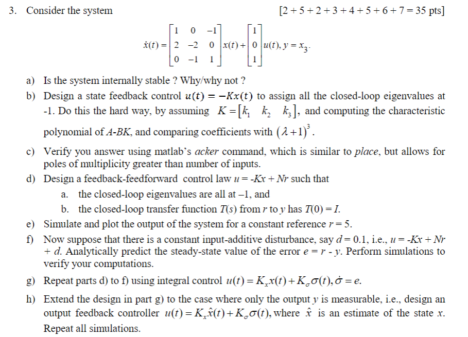 Solved 3. Consider the system | Chegg.com
