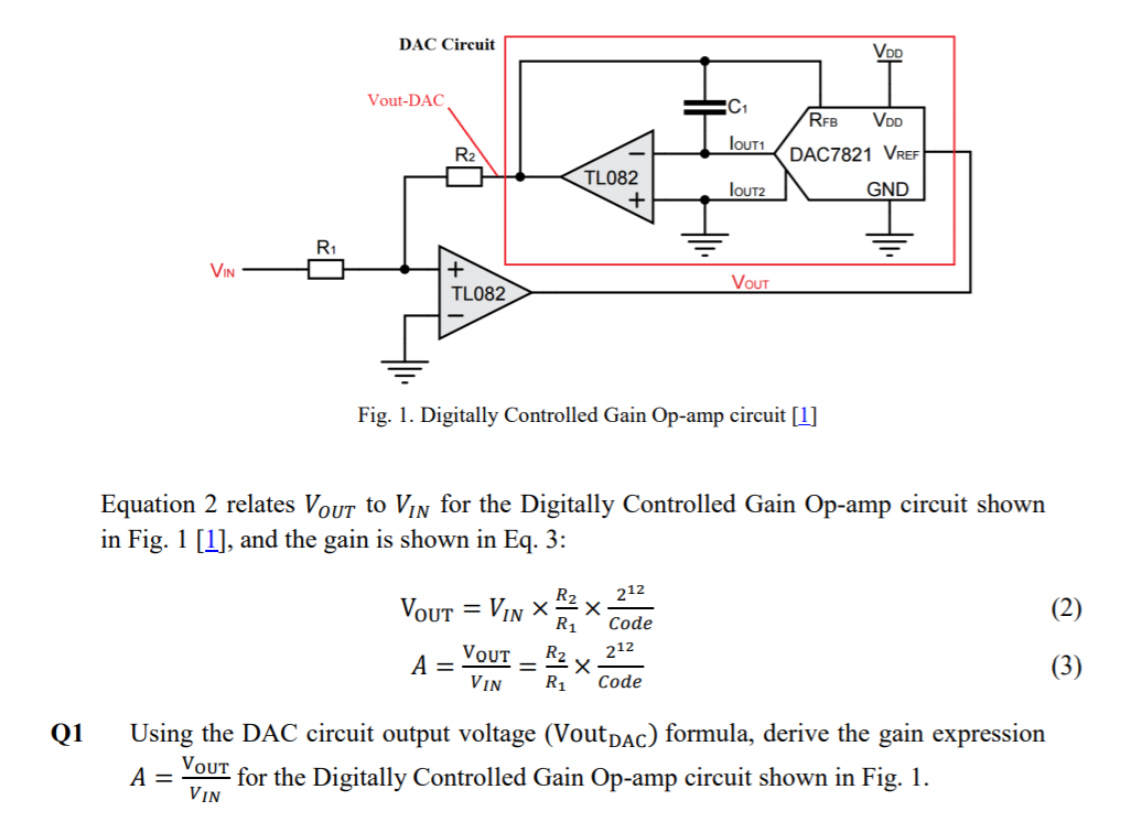 Solved DAC Circuit VOD Vout-DAC C1 RFB VOD louri R2 DAC7821 | Chegg.com