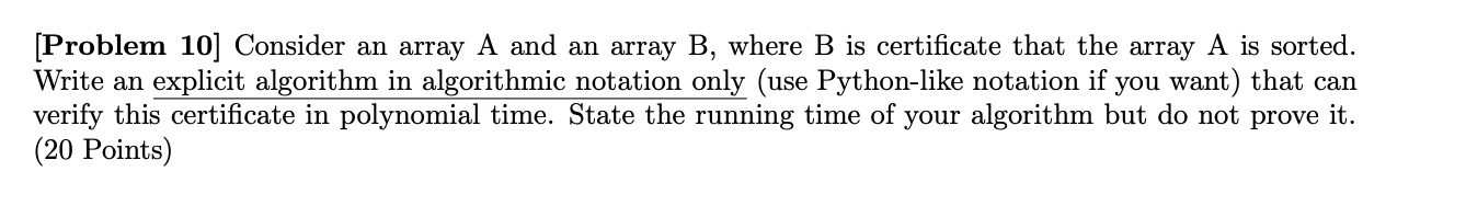 Solved [Problem 10] Consider an array A and an array B, | Chegg.com