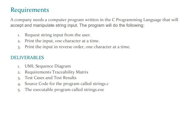 Solved Requirements A company needs a computer program | Chegg.com