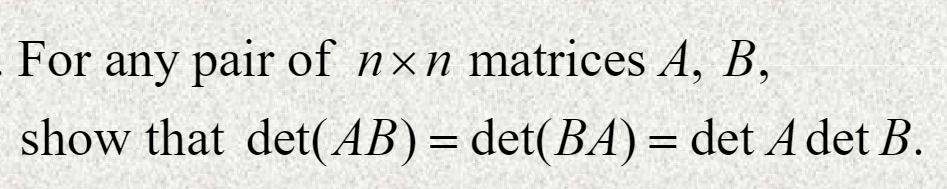 Solved For any pair of n×n ﻿matrices A,B,show that | Chegg.com