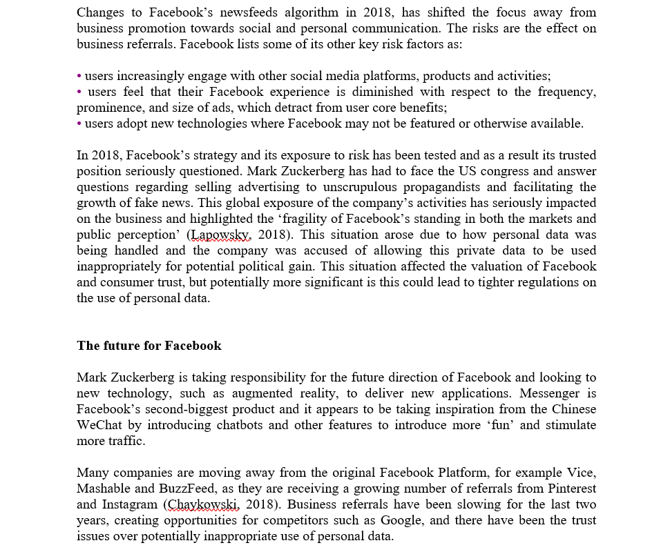 Solved FACEBOOK-A TITAN OF THE DIGITAL AGE This case is | Chegg.com