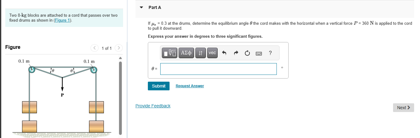 Solved Two 8-kg ﻿blocks are attached to ﻿a cord that passes | Chegg.com