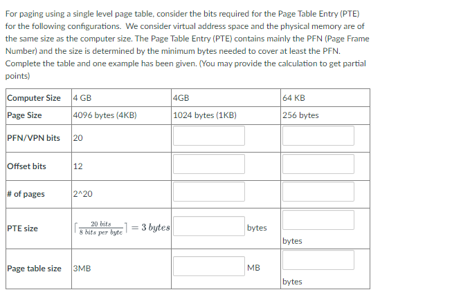 Solved For paging using a single level page table, consider | Chegg.com Solved For paging using a single level page table, consider | Chegg.com