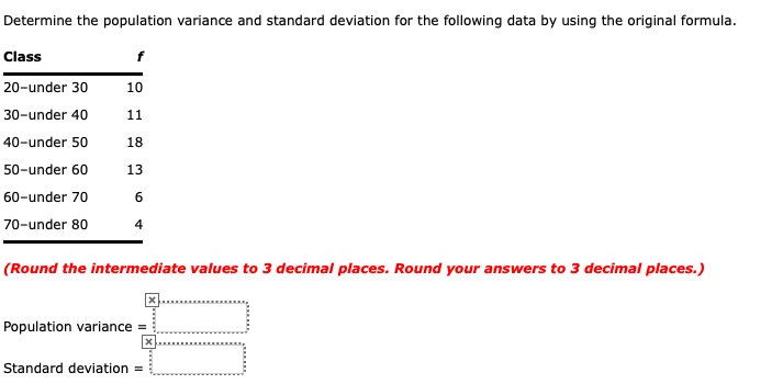 Solved Determine the population variance and standard | Chegg.com