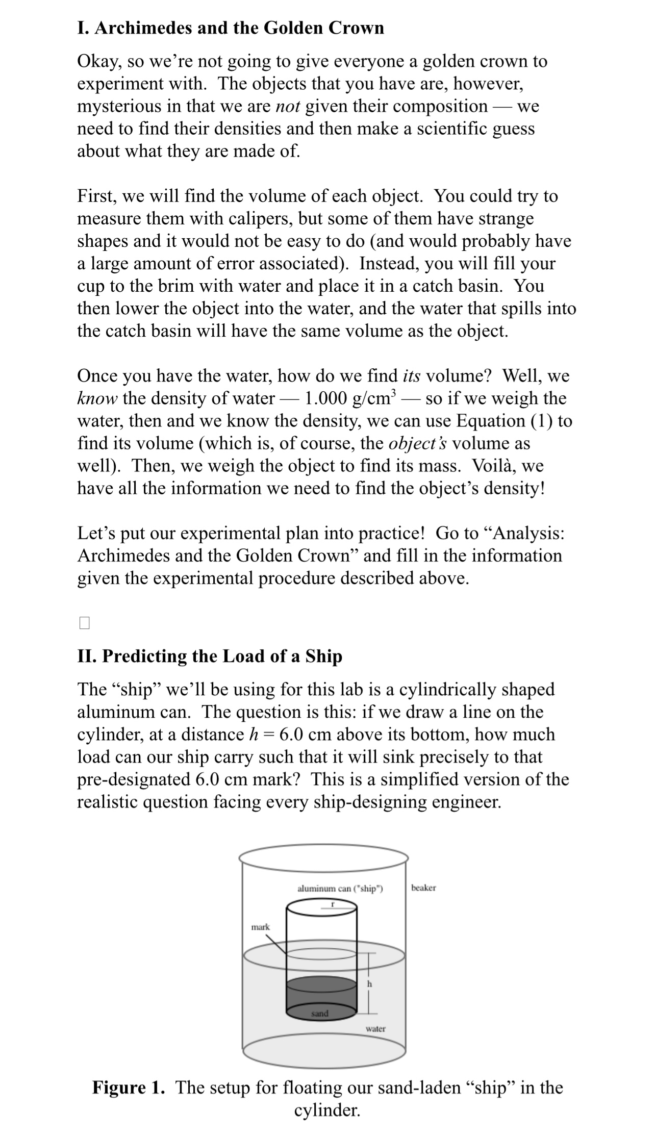 I. Archimedes and the Golden Crown Okay, so we're not | Chegg.com