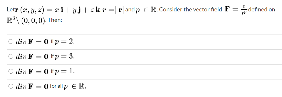 Solved defined on тр Letr (x, y, z) = x i+yj+zkr = rand p E | Chegg.com