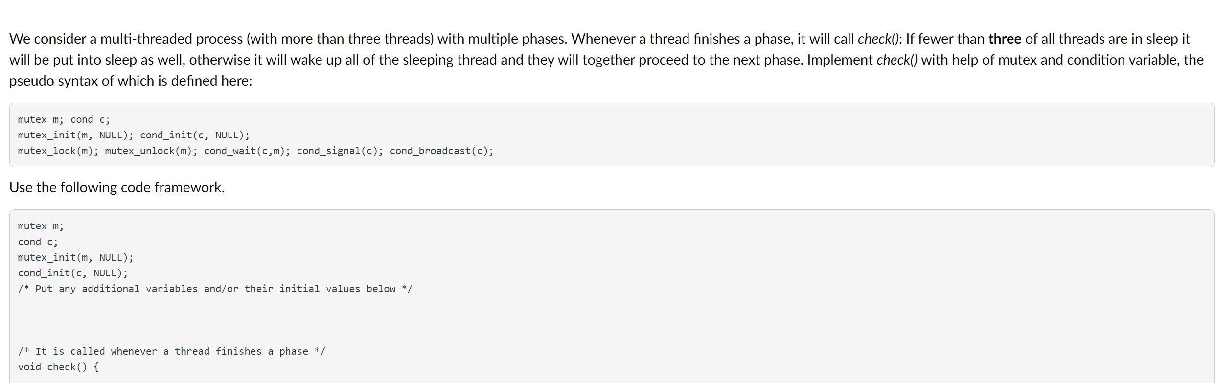 We consider a multi-threaded process (with more than | Chegg.com