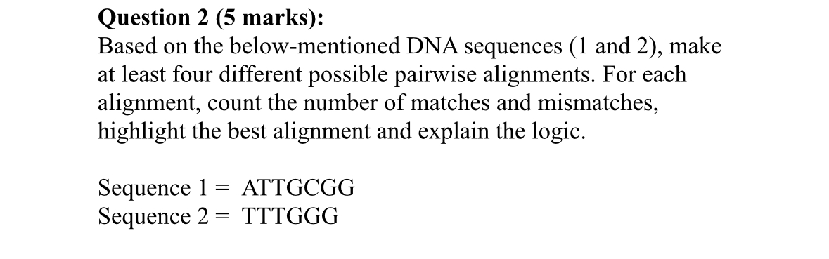 Solved Question 2 (5 ﻿marks): Based on the below-mentioned | Chegg.com