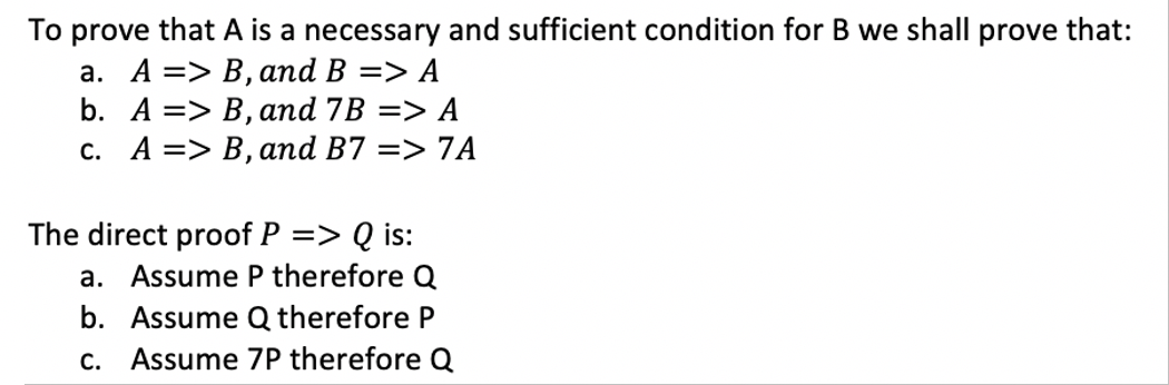 Solved To prove that A is a necessary and sufficient | Chegg.com
