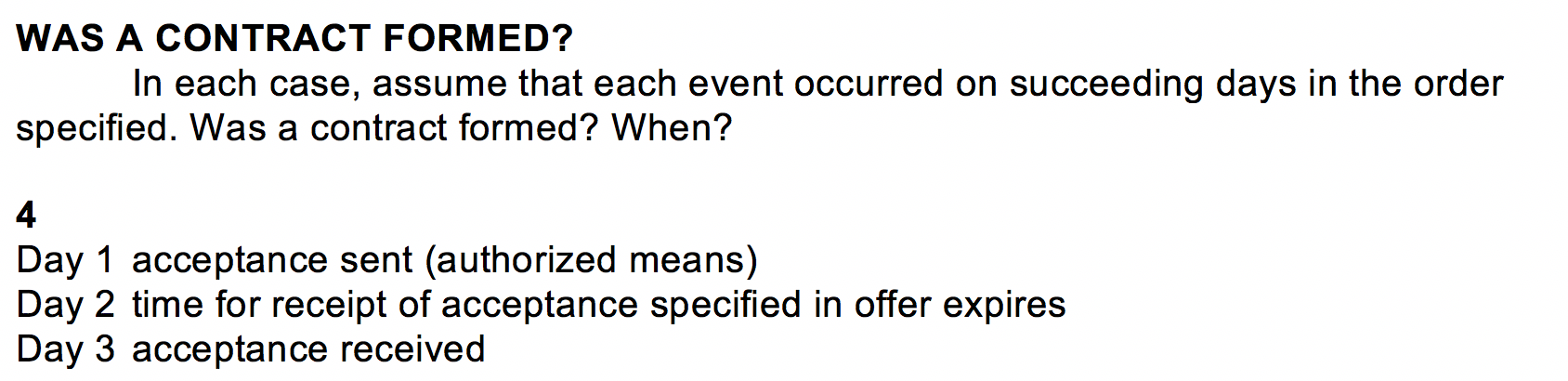Solved WAS A CONTRACT FORMED? In each case, assume that each | Chegg.com