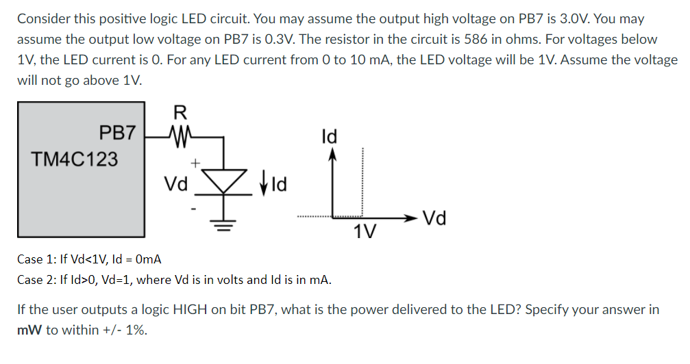 Solved Consider this positive logic LED circuit. You may | Chegg.com