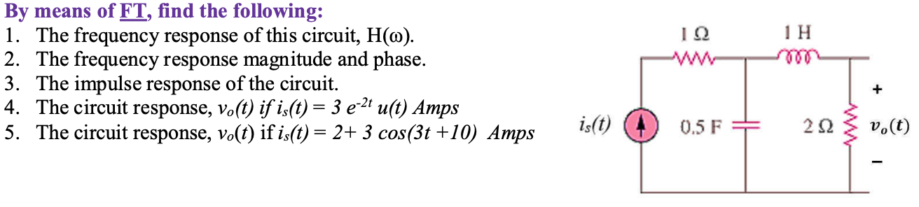 Solved By means of FT, find the following: 1. The frequency | Chegg.com