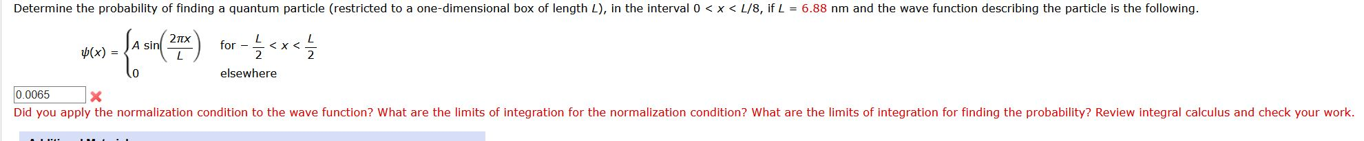 Determine the probability of finding a quantum | Chegg.com