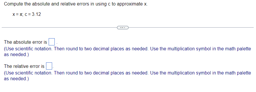 Solved Compute The Absolute And Relative Errors In Using C 