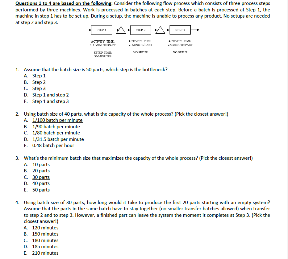 Solved Questions 1 to 4 are based on the following: | Chegg.com