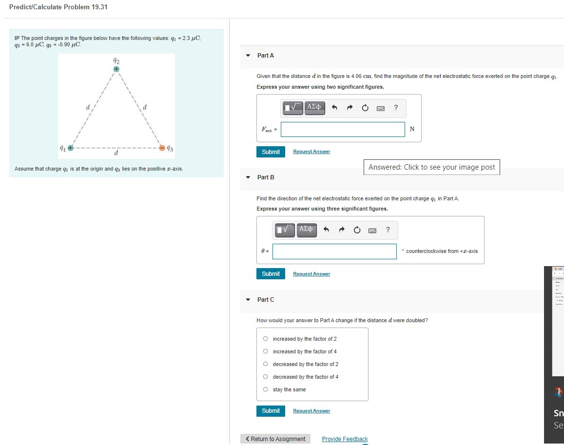 Solved Predict/Calculate Problem 19.31 IP The point charges | Chegg.com