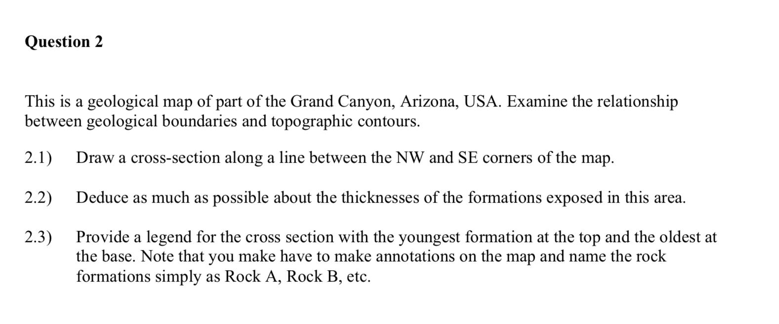 Solved Question 2 This is a geological map of part of | Chegg.com