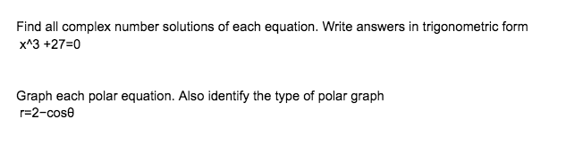 Solved Find all complex number solutions of each equation. | Chegg.com